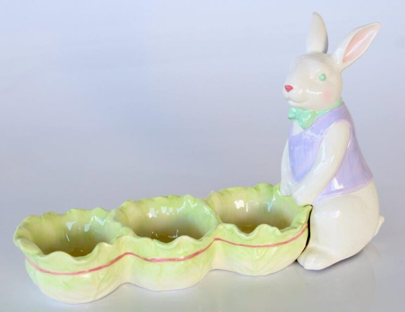 GREEN & WHITE 3 CABBAGE SHAPE BOWLS WITH RABBIT – 26X40CM – Lemon Tree ...